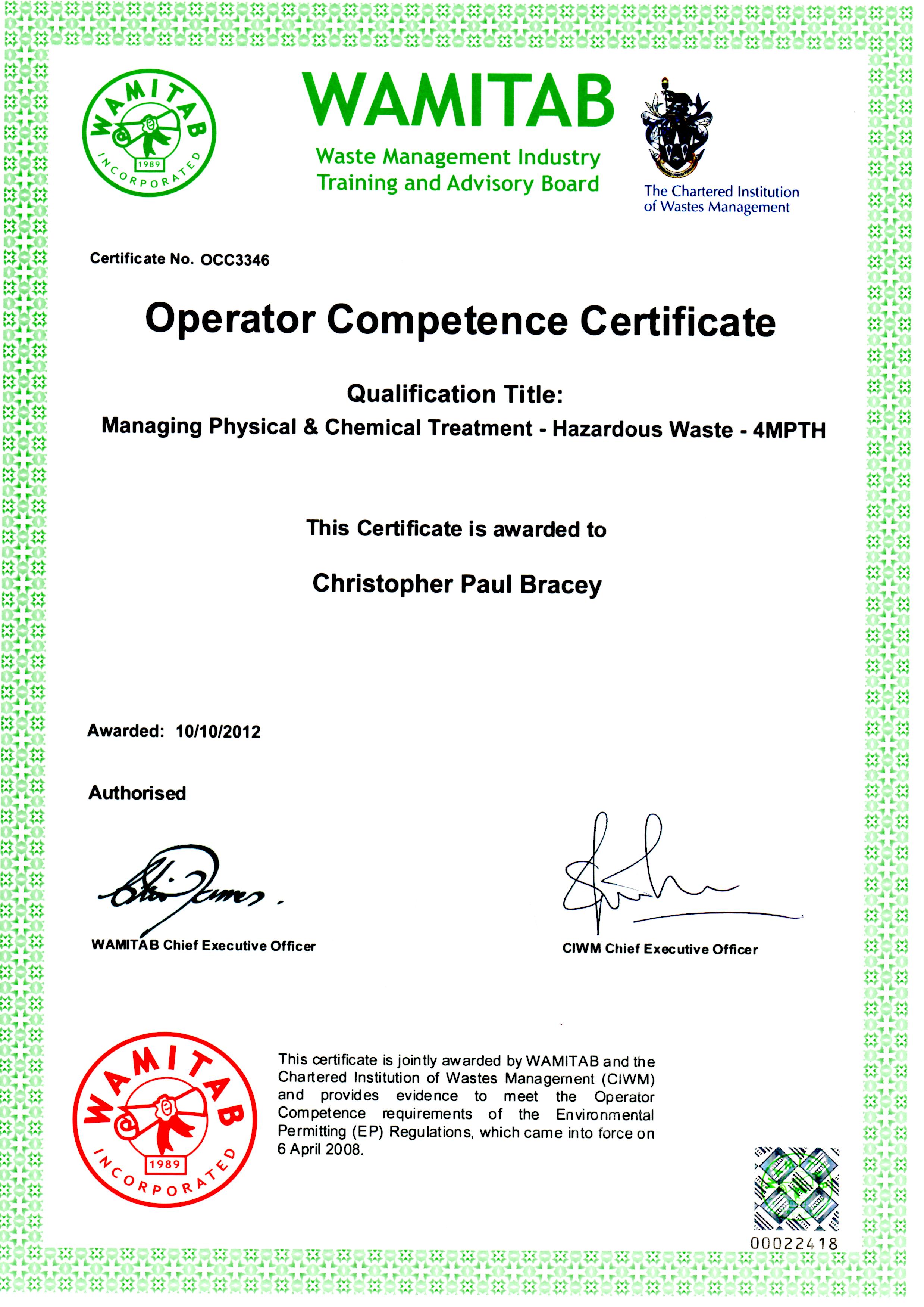 Quality Assurance | Central Waste Oils